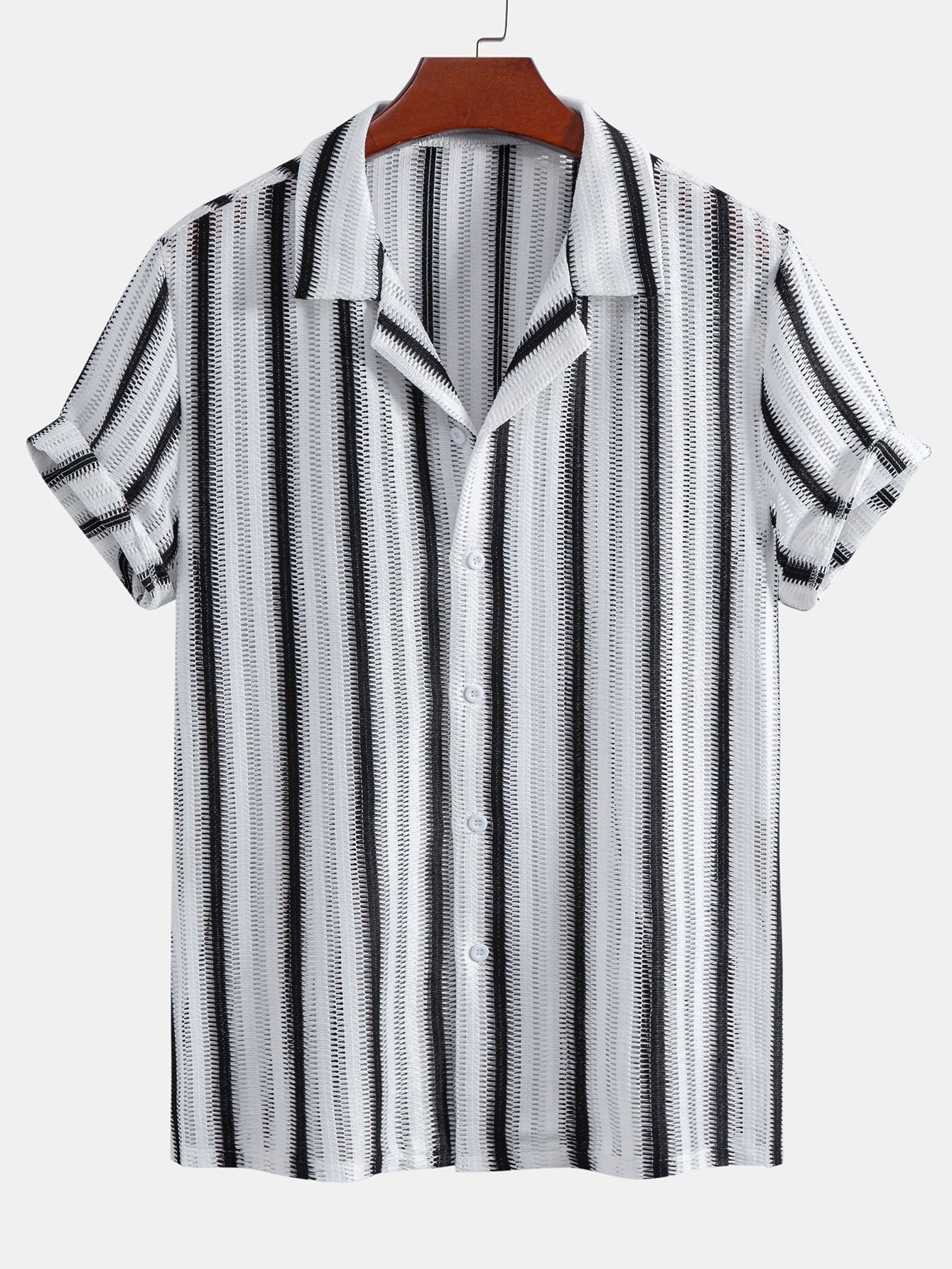 Atef® | Striped Cutout Cuban Shirt – Joe Store